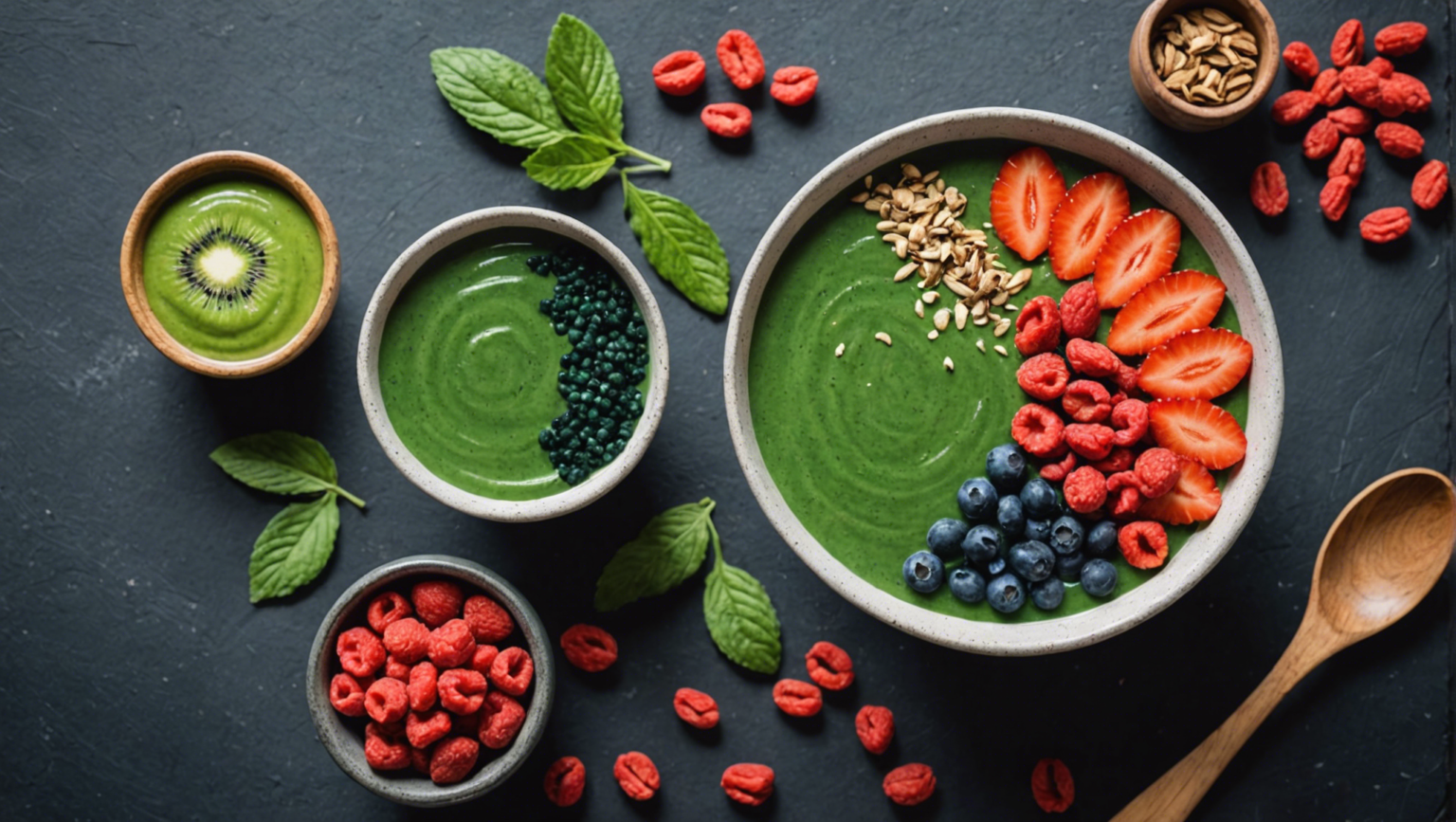 Smoothie bowl à la spiruline et baies de goji : boostez votre énergie