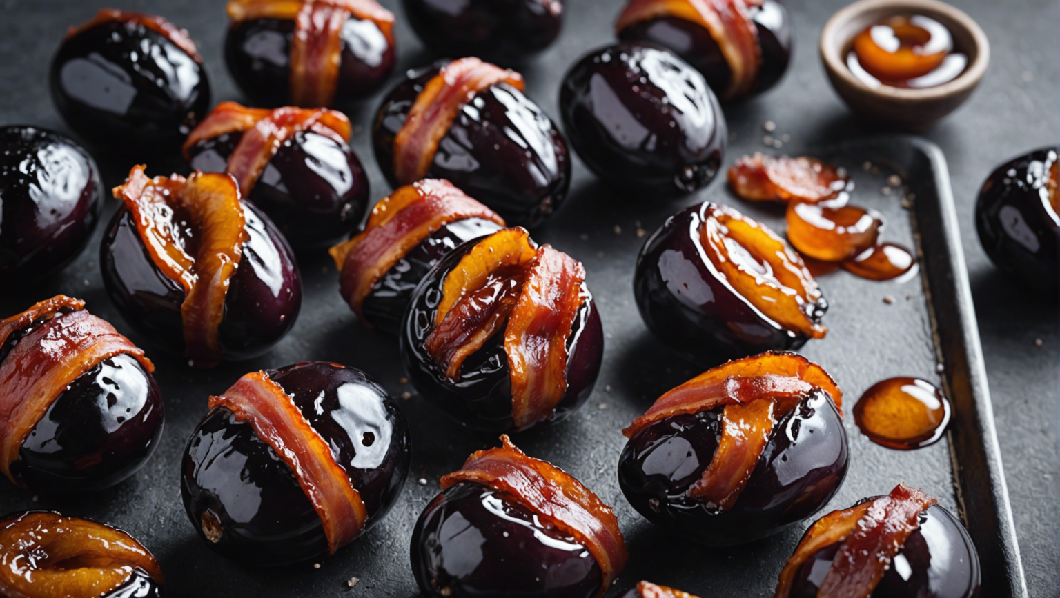 Prunes enrobées de bacon : une recette révolutionnaire à la glaçure au ...