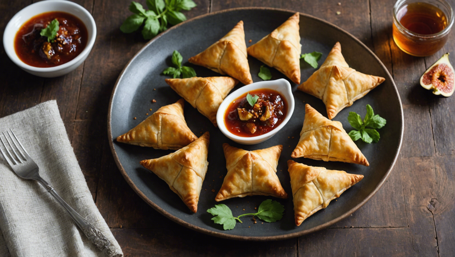 Recette : Samoussas de chèvre frais et figues au miel épicé